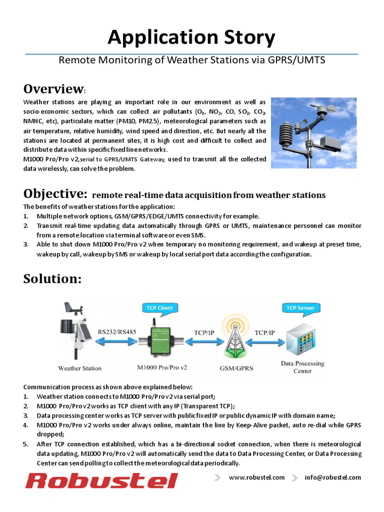 Robustel - M1000 Pro - AS - Remote Monitoring of Weather Stations Via GPRS or UMTS | PDF ...
