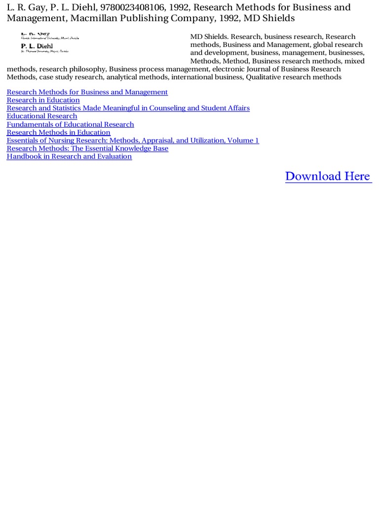 Research Methods For Business | PDF | Career & Growth