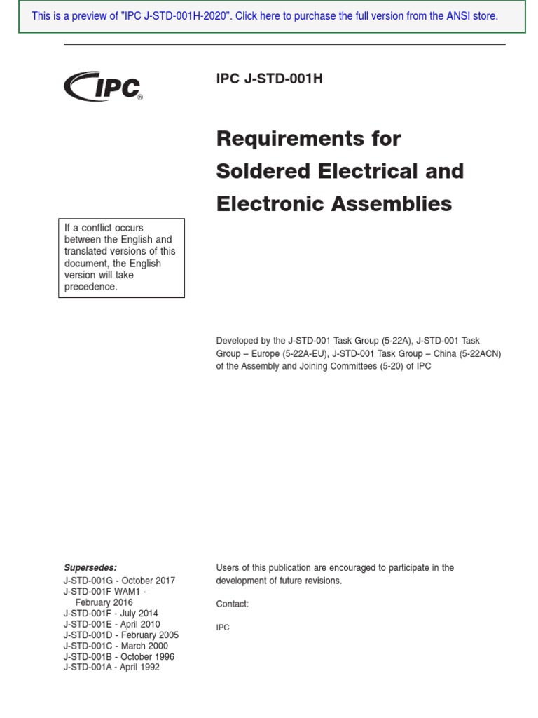 Preview Ipc J Std 001h Pdf