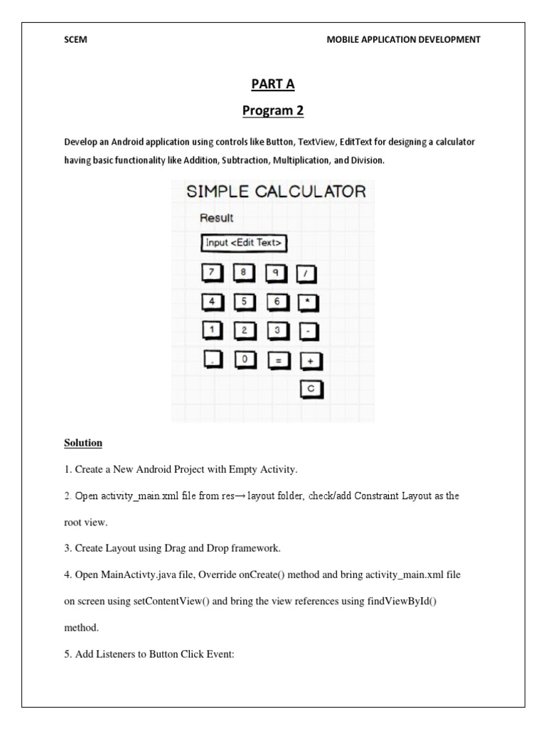 Lab Program 2 Pdf Mobile App Android Operating System