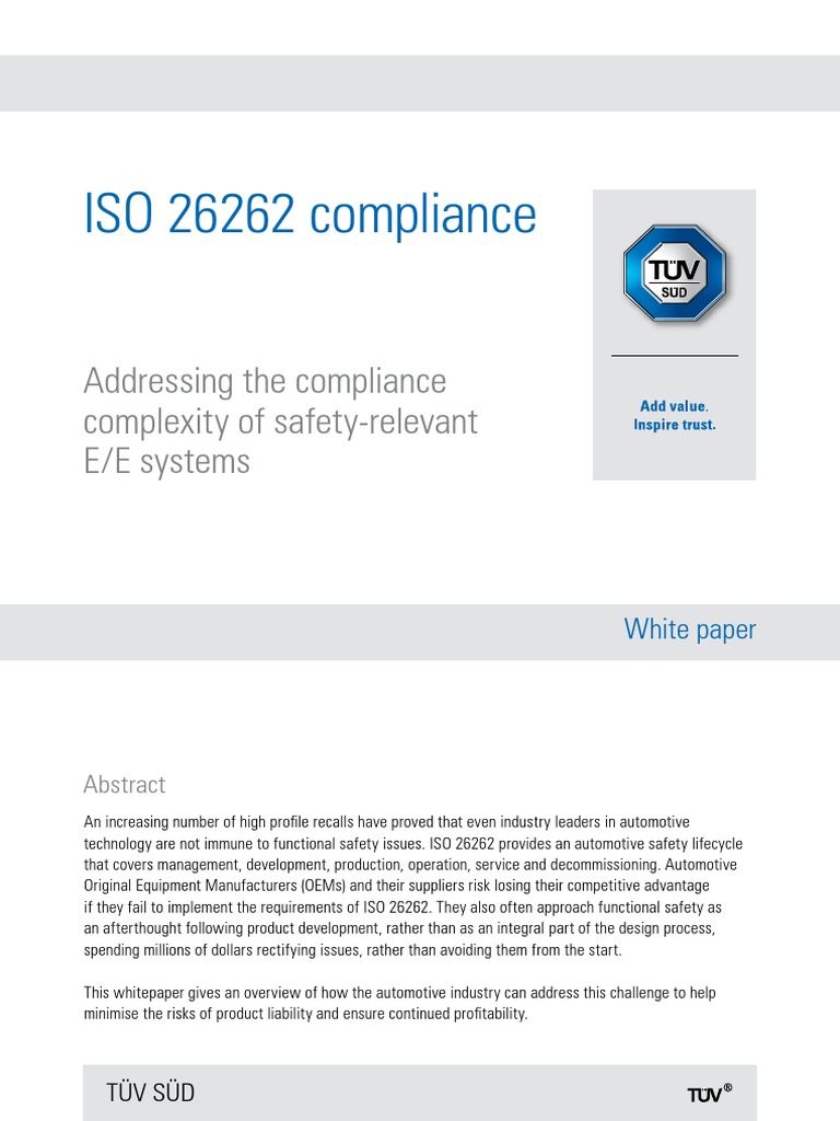 tuvsud-iso-26262-compliance | PDF | Business | Safety