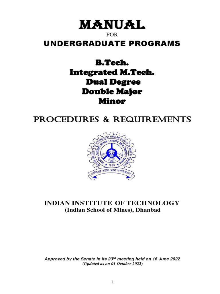 IIT ISM UG Programs Manual 2025 | PDF