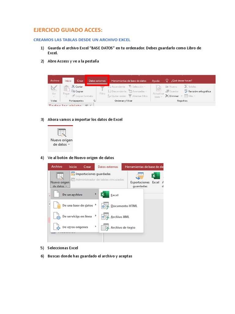 Ejercicio Guiado Acces en Castellano | PDF