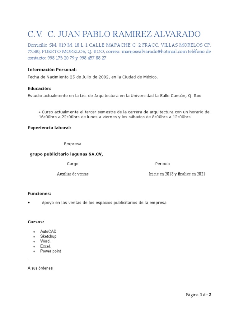CV Juan Pablo 2022 | PDF