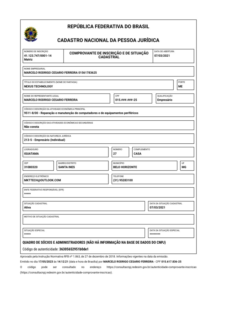 Redesim - Consulta Pública CNPJ | PDF