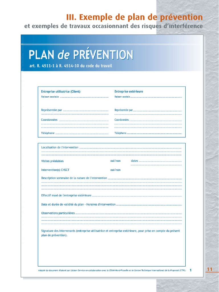 Exemple de Plan de Prévention - ED941 | PDF