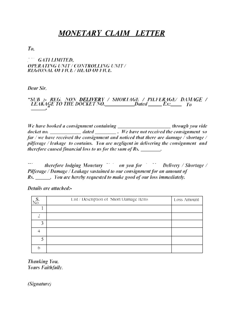 Monetary Claim-Letter_230518_115117 | PDF