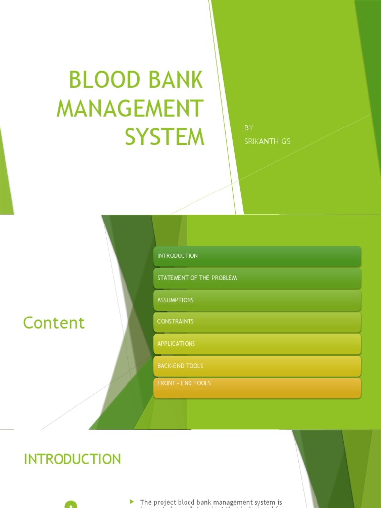 Blood Bank Management System Overview | PDF | Blood Donation | User ...