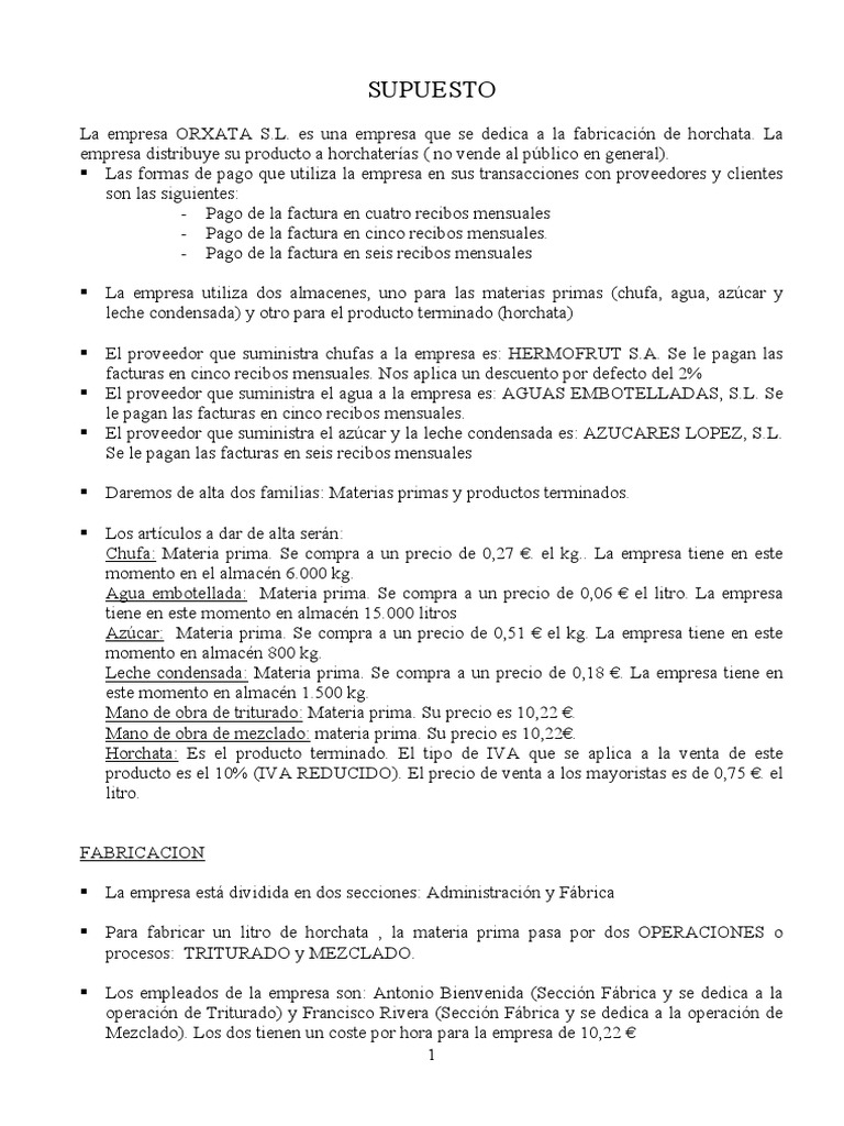 Supuesto 1 Factusol | PDF | Comida y bebida | Bebida
