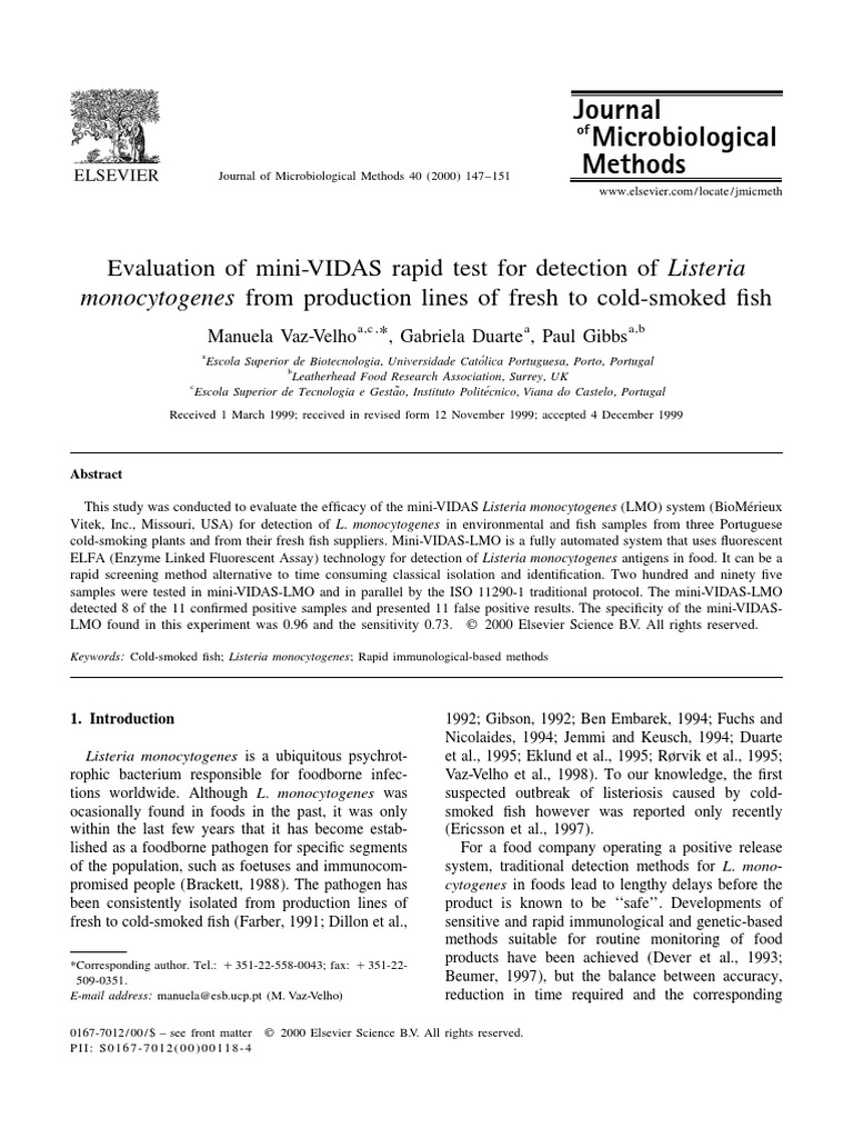 Evaluation of mini-VIDAS | PDF | Assay