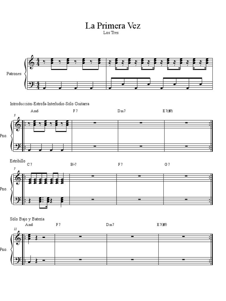 Primera Vez - Piano | PDF