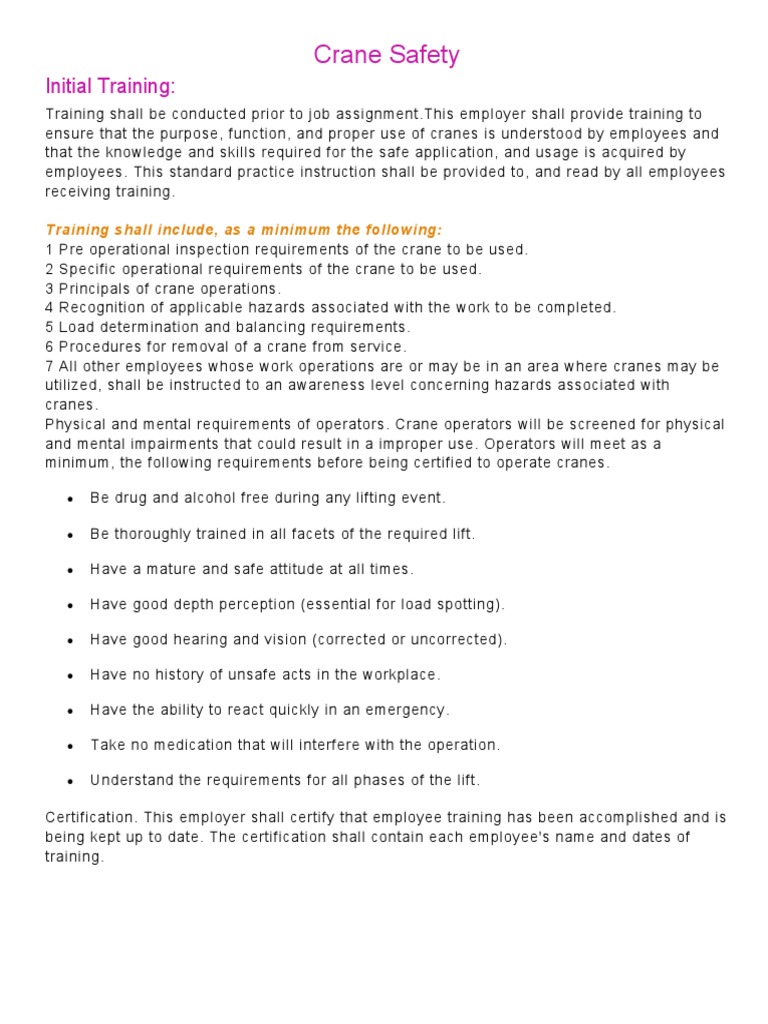 Crane Safety | PDF | Crane (Machine) | Personal Protective Equipment