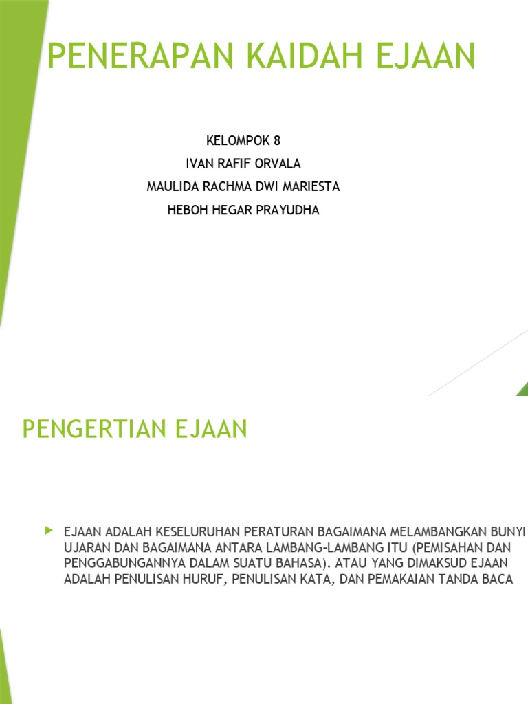 Penerapan Kaidah Ejaan Kelompok 8 | PDF