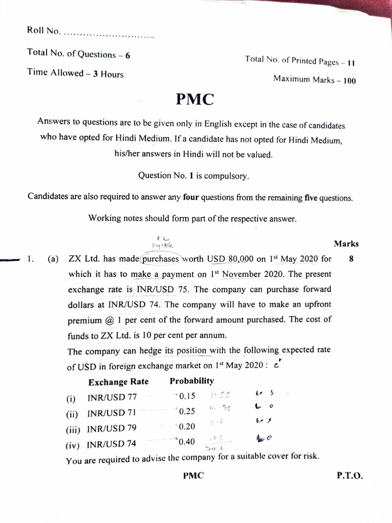 Ca Final SFM New Icai Question Paper Nov 2020 | PDF | Bonds (Finance ...
