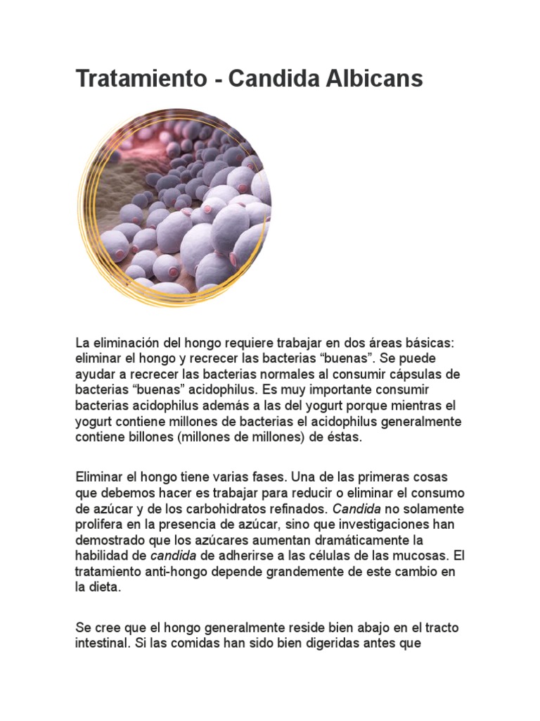 Tratamiento de Candidiasis Albicans | PDF | Las bacterias | Hongo