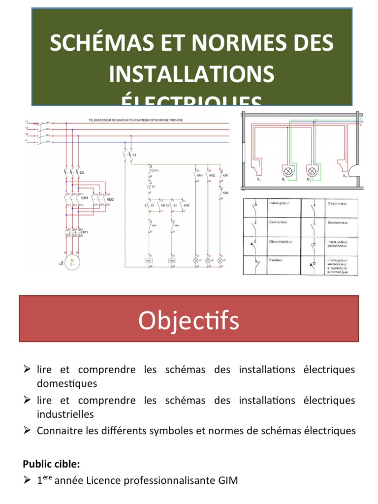 Cours2 - SCHÉMAS ET NORMES DES INSTALLATIONS ÉLECTRIQUES | PDF