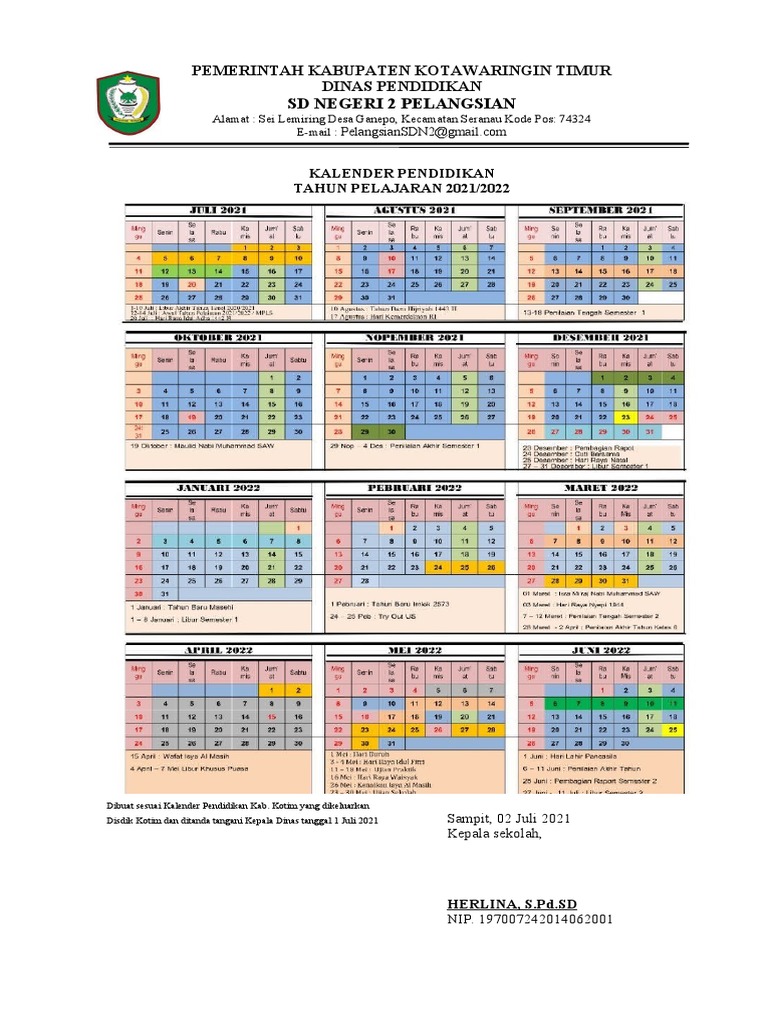 Kalender Pendidikan 2021-2022 | PDF