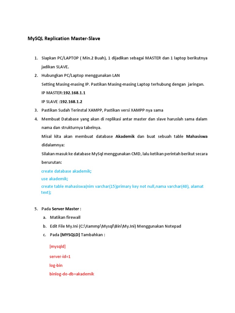 Setting Mysql Replication Master-Slave | PDF Setting Mysql Replication Master-Slave | PDF