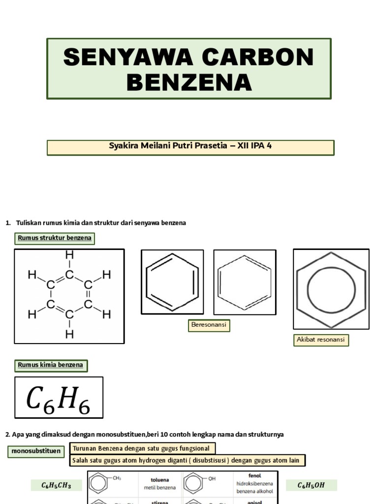 SYAKIRA SENYAWA CARBON BENZENA | PDF
