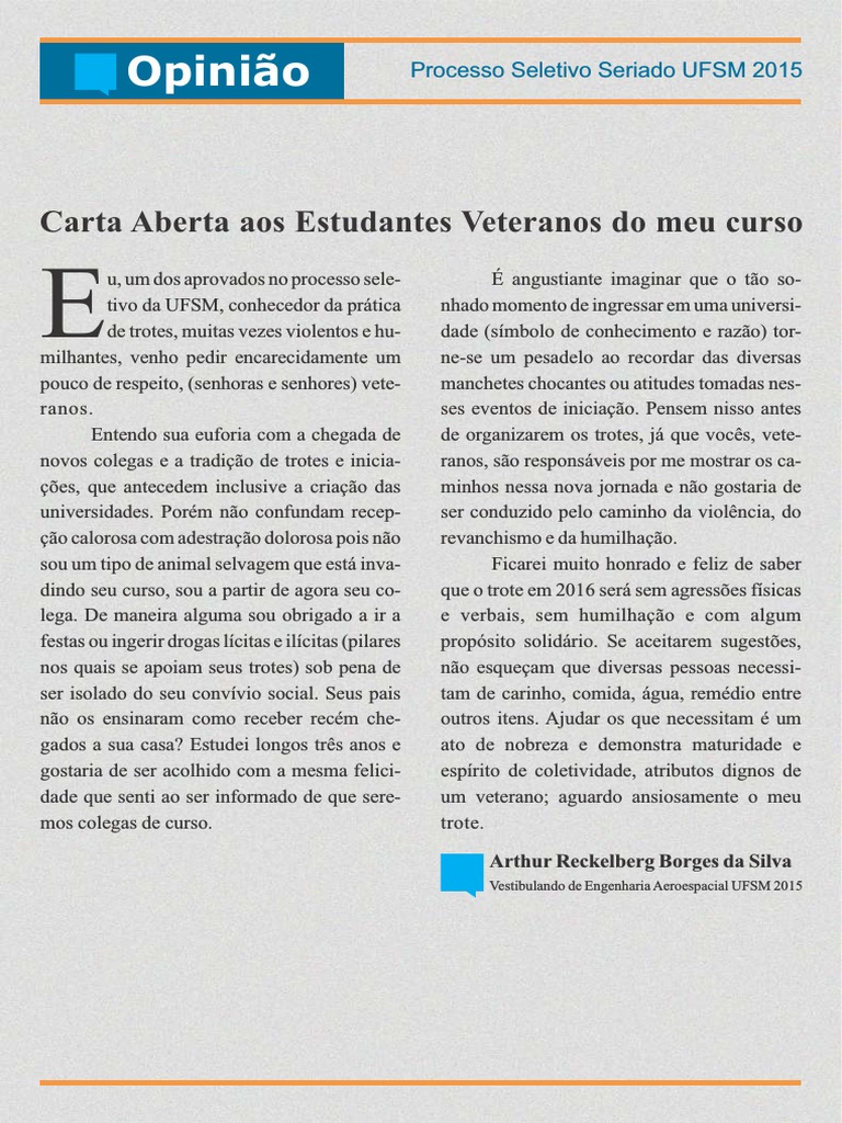 Exemplo Carta Aberta | PDF