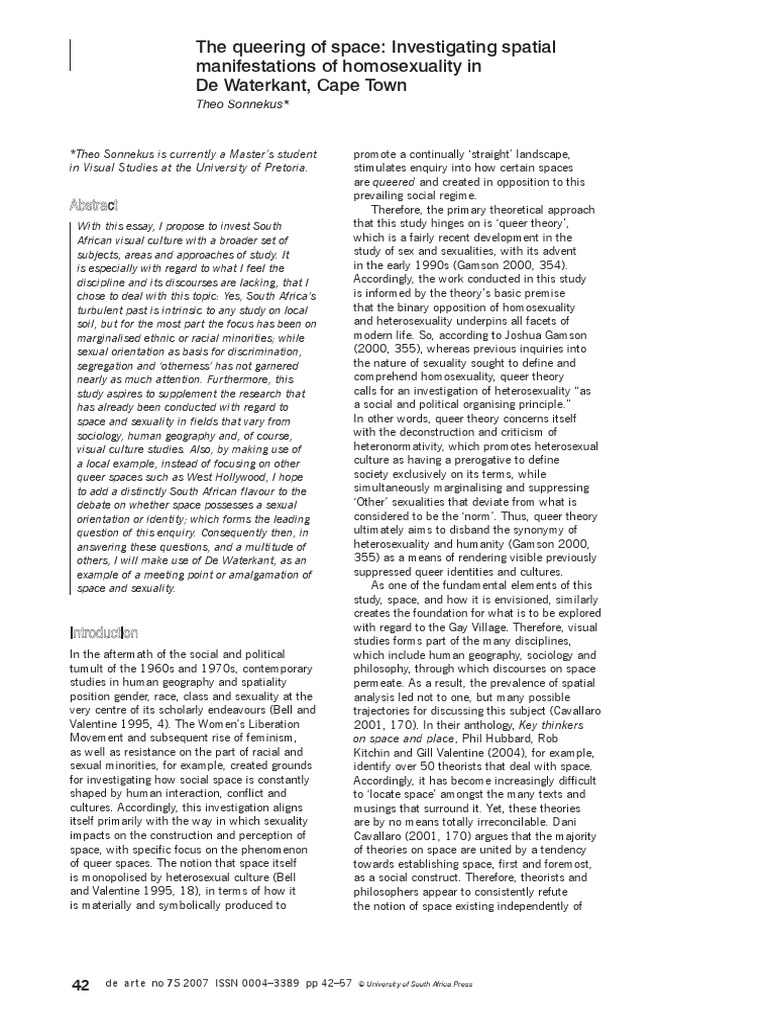 The Queering of Space - T Sonnekus | PDF