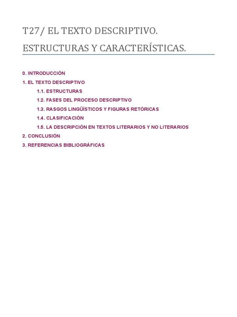 T27 El Texto Descriptivo | PDF | Adverbio | Adjetivo