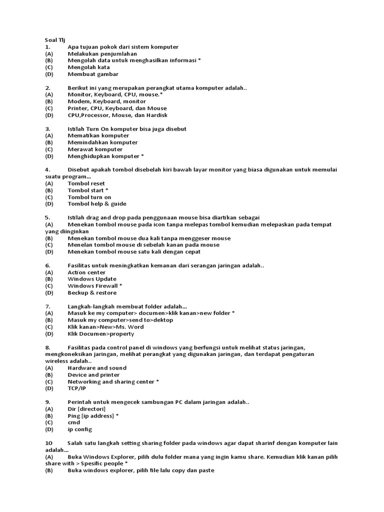 Soal TLJ 11 TKJ 2023 | PDF
