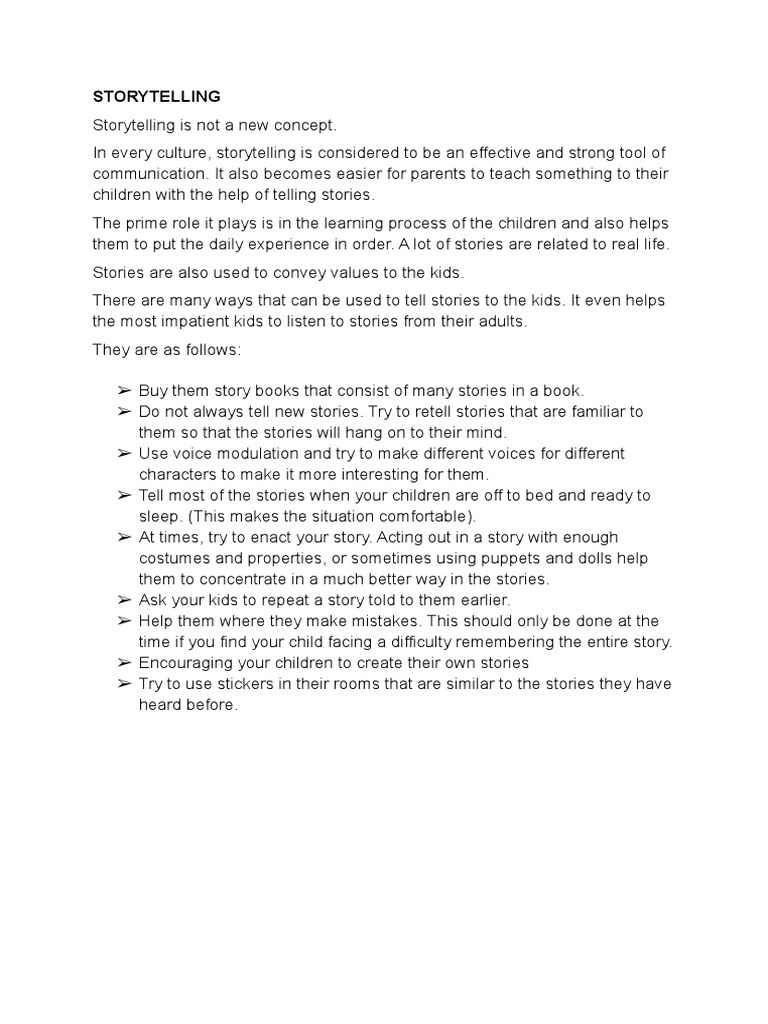 Storytelling Theory Pdf Storytelling Learning