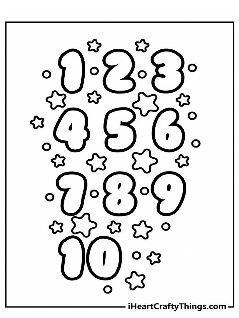 Coloring Numerals 1-10 | PDF