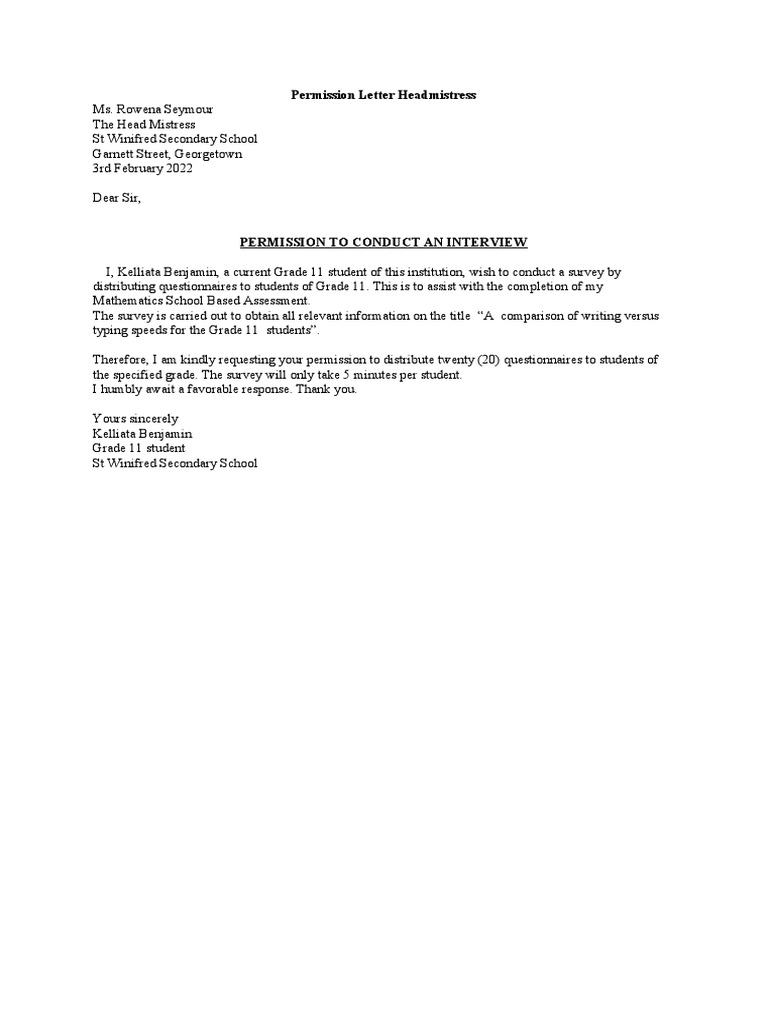 Permission Letter | PDF