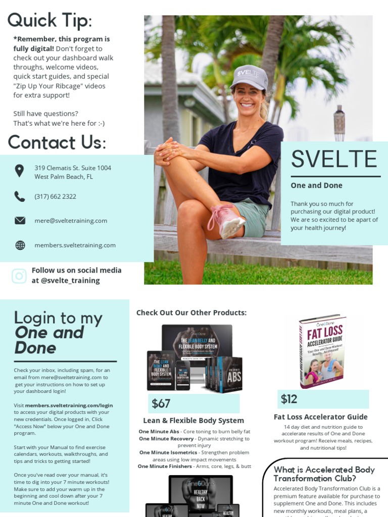 One and Done Brochure PDF Self Improvement