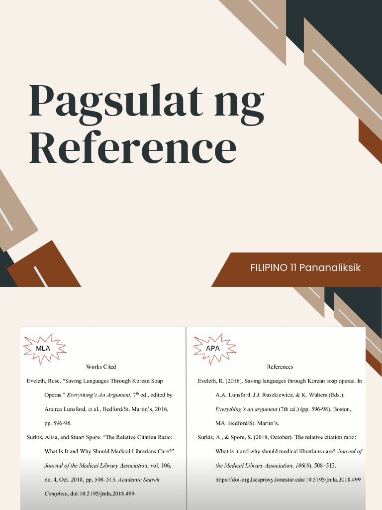 Pagsulat NG Reference | PDF