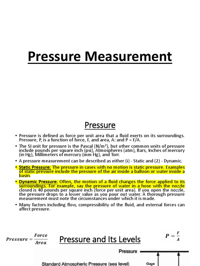 Pressure Measurement | PDF | Pressure Measurement | Pressure