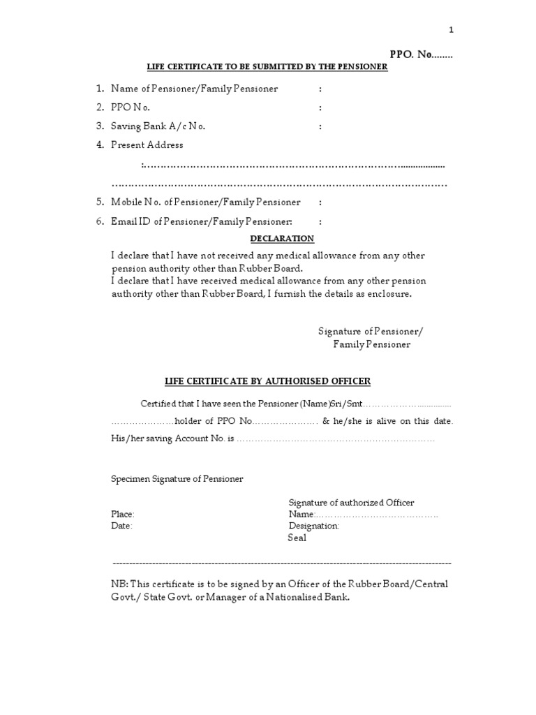 Life Certificate - Service | PDF