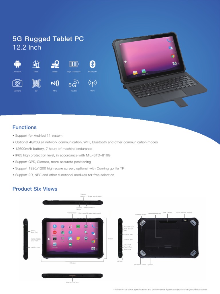 Rugged Notebook EM-Q225M | PDF | Usb | Android (Operating System)