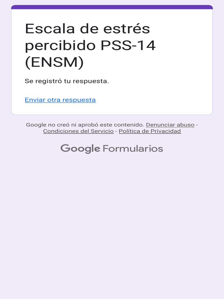 Escala de Estrés Percibido PSS-14 (ENSM) | PDF