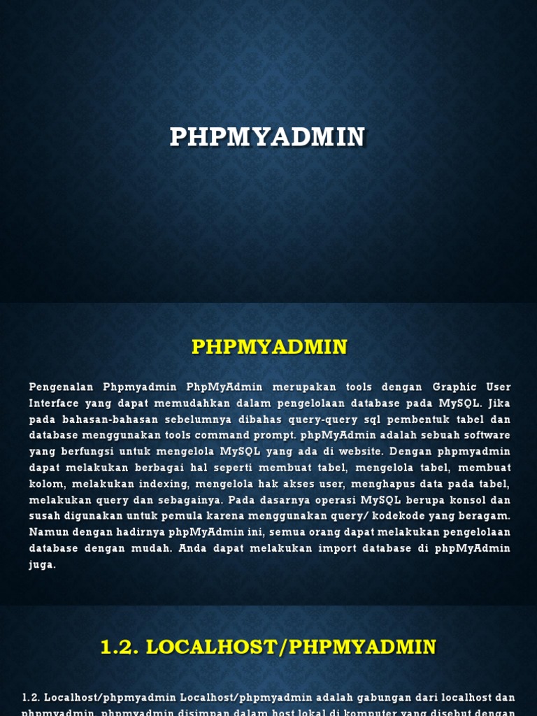 1 Phpmyadmin | PDF