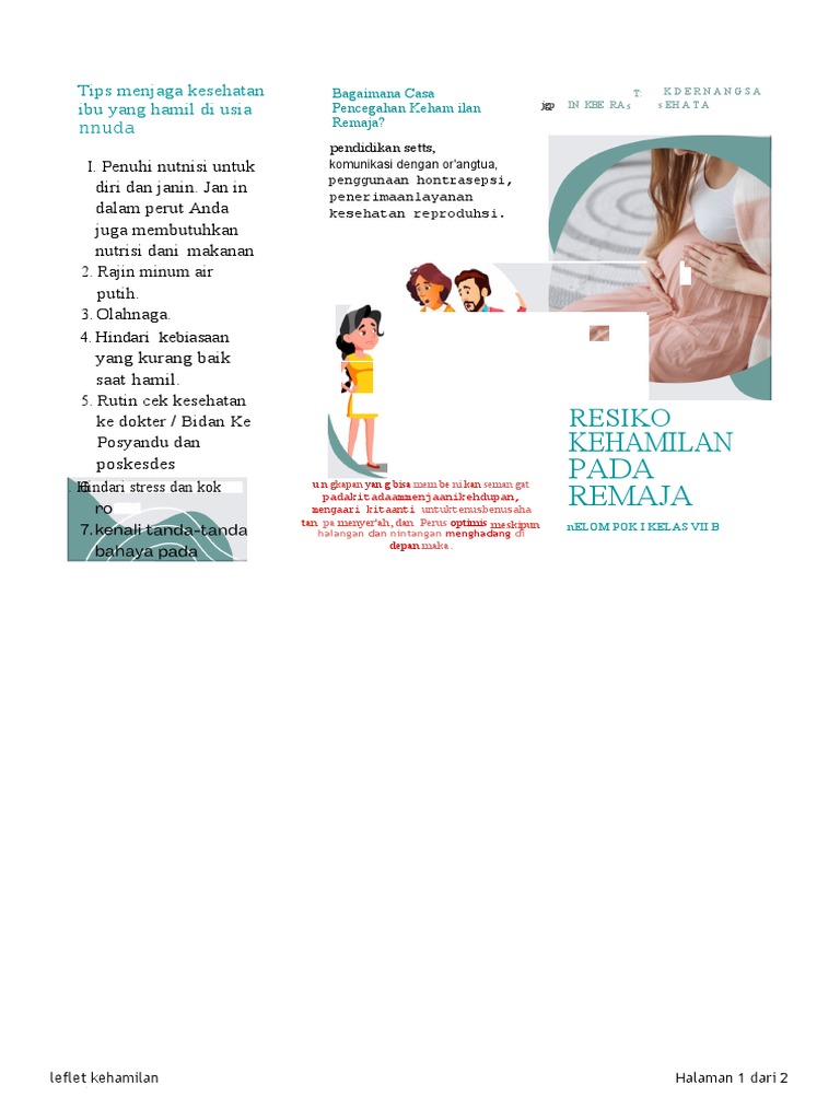 Leflet Kehamilan Remaja | PDF