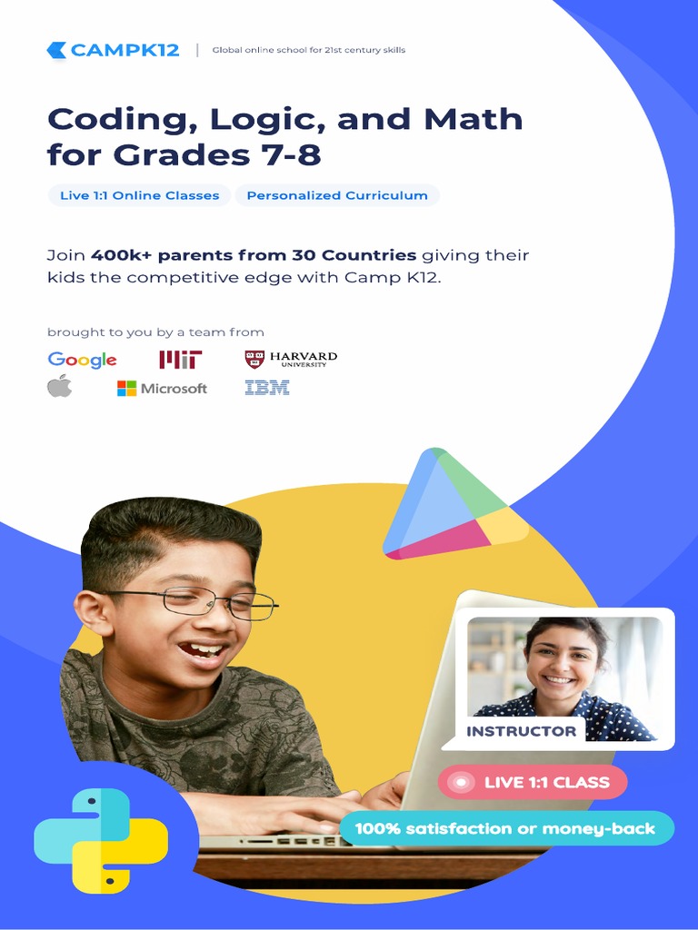 Camp K-12 detailed curriculum for 7-8 Kids | PDF | Unity (Game Engine ...