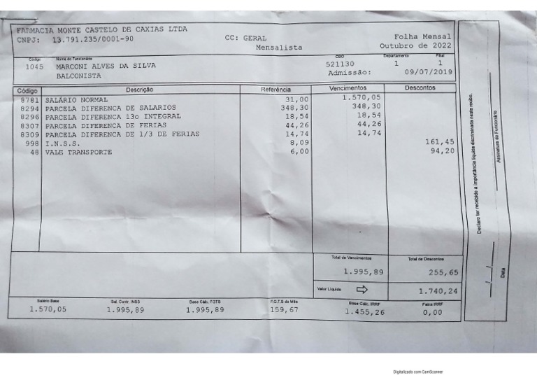 Contracheque Atual | PDF