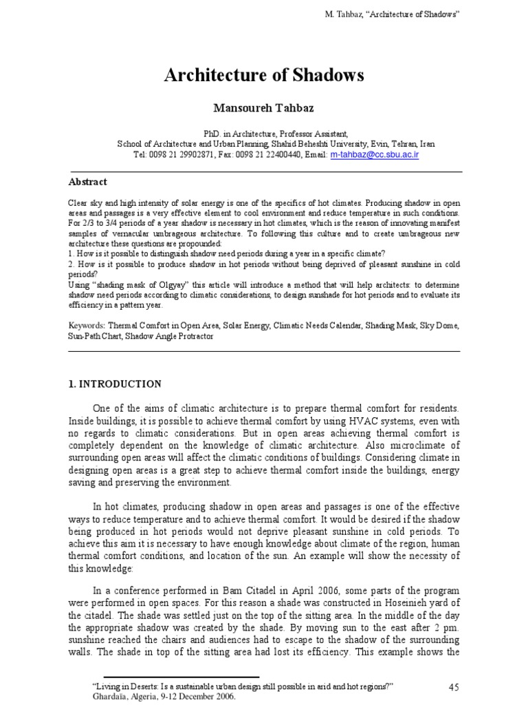 Architecture of Shadows | PDF | Climate | Desert