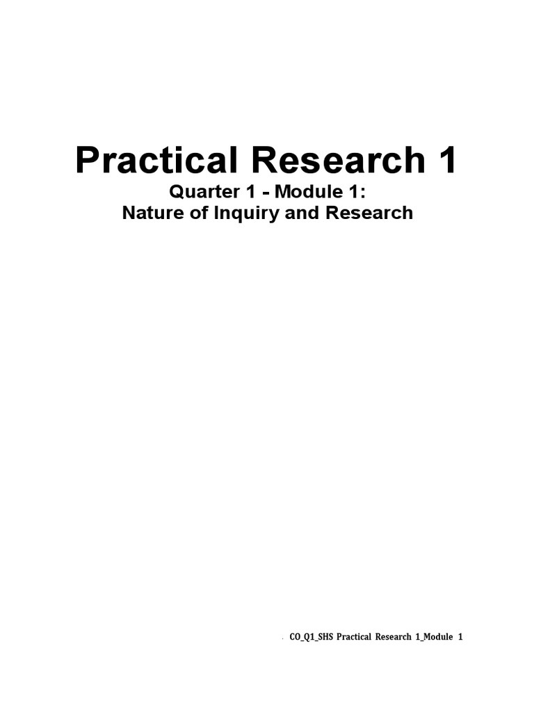 Practical Research 1 Module 1 | PDF | Data Analysis | Qualitative Research