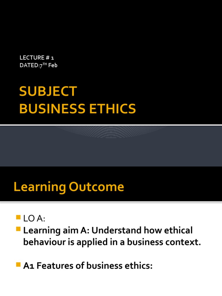 Business Ethics PPT 1 | PDF | Business Ethics | Employment