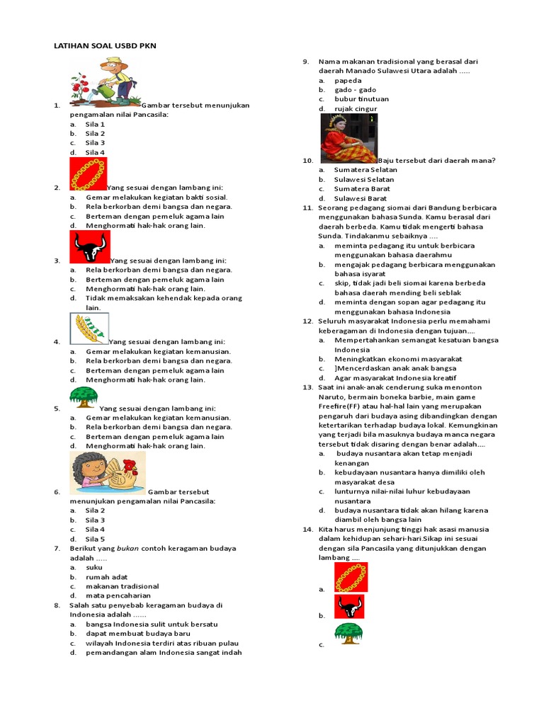 Latihan Soal Usbd PKN | PDF | Travel | Language Arts & Discipline