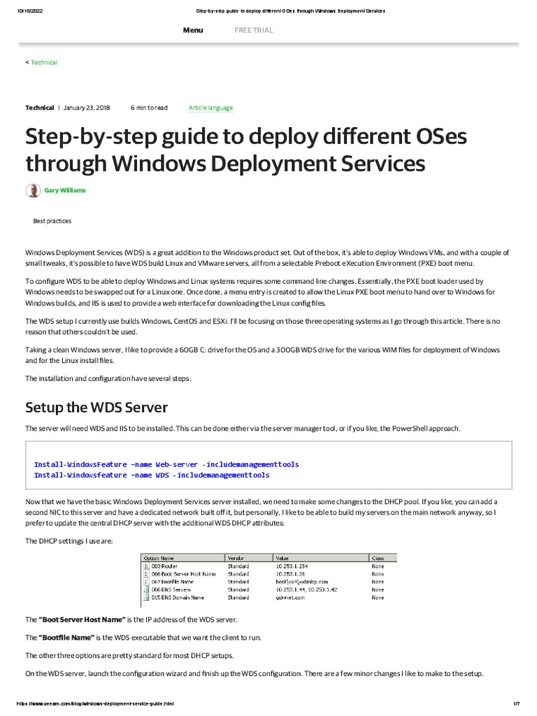 Step-By-Step Guide To Deploy Different OSes Through Windows Deployment Services | PDF ...