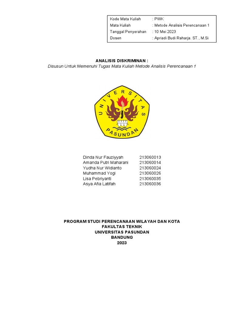 Map1 Kelompok 2 Analisis Diskriminan | PDF