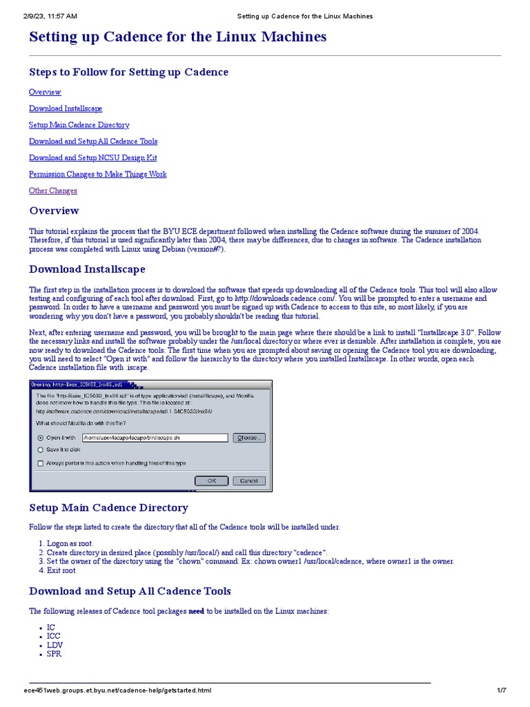 Linux Cadence Setup Guide | PDF | Computer File | Login