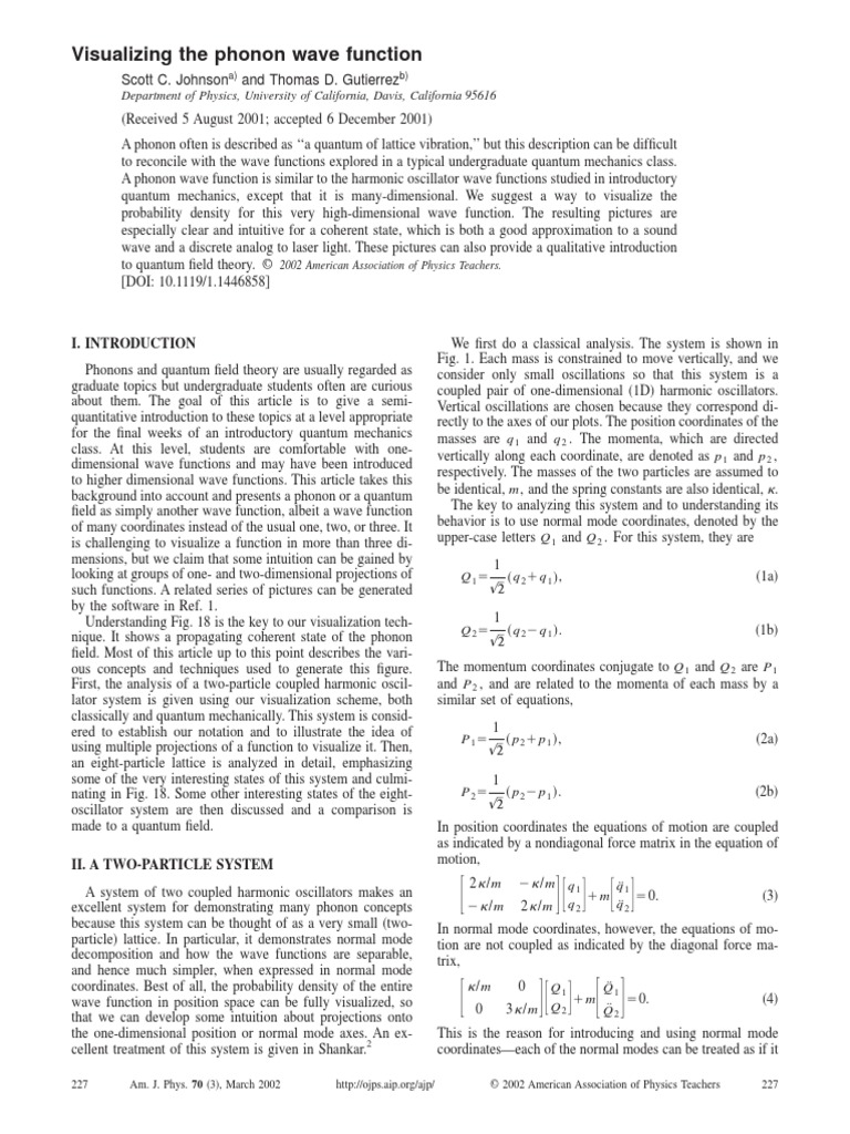 Phonon Wave Function | PDF | Normal Mode | Phonon