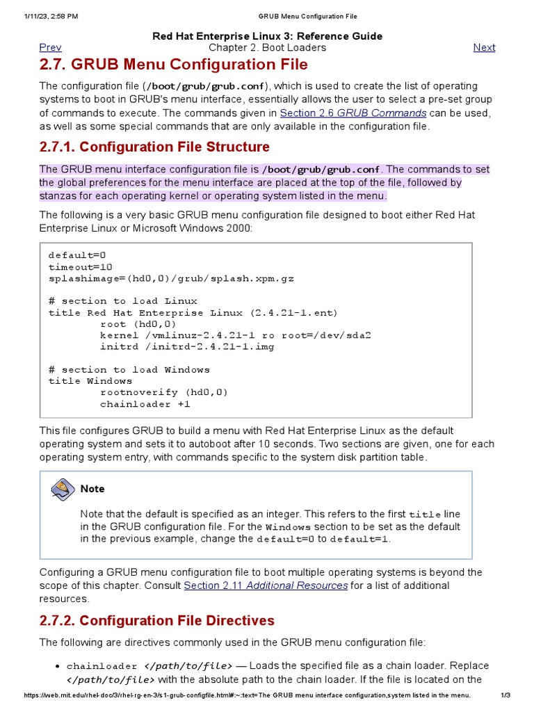 GRUB Menu Configuration File | Download Free PDF | Booting ...