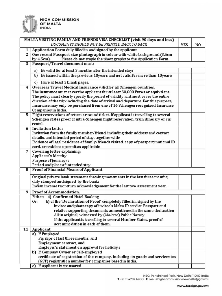 Visit Family Friends Checklist | PDF | Legal Guardian | Passport